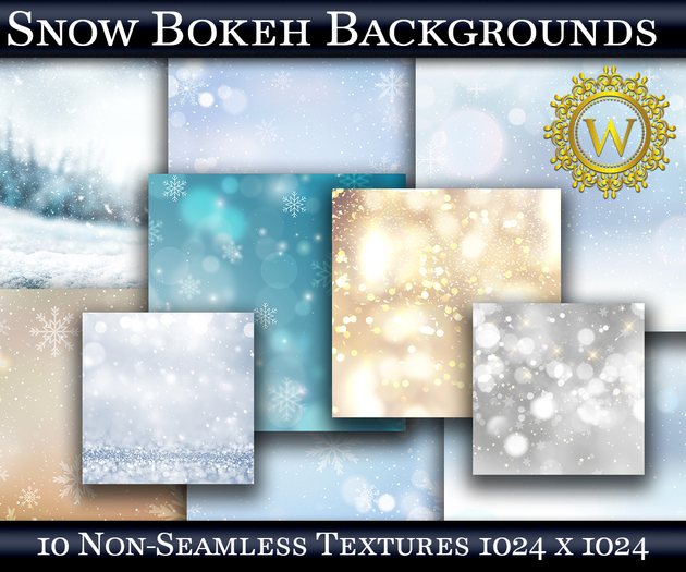 Second Life Marketplace - Snow Bokeh 10 Backdrops Background Textures